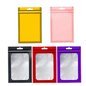 ODDIER 5 colors Matte Foil Mylar Resealable Ziplock Bag,Each Size 20pcs Slider Seal Technology Storage Bags Grip Food Containers Organization ,Plastic Packaging Bags for Party Favor Food