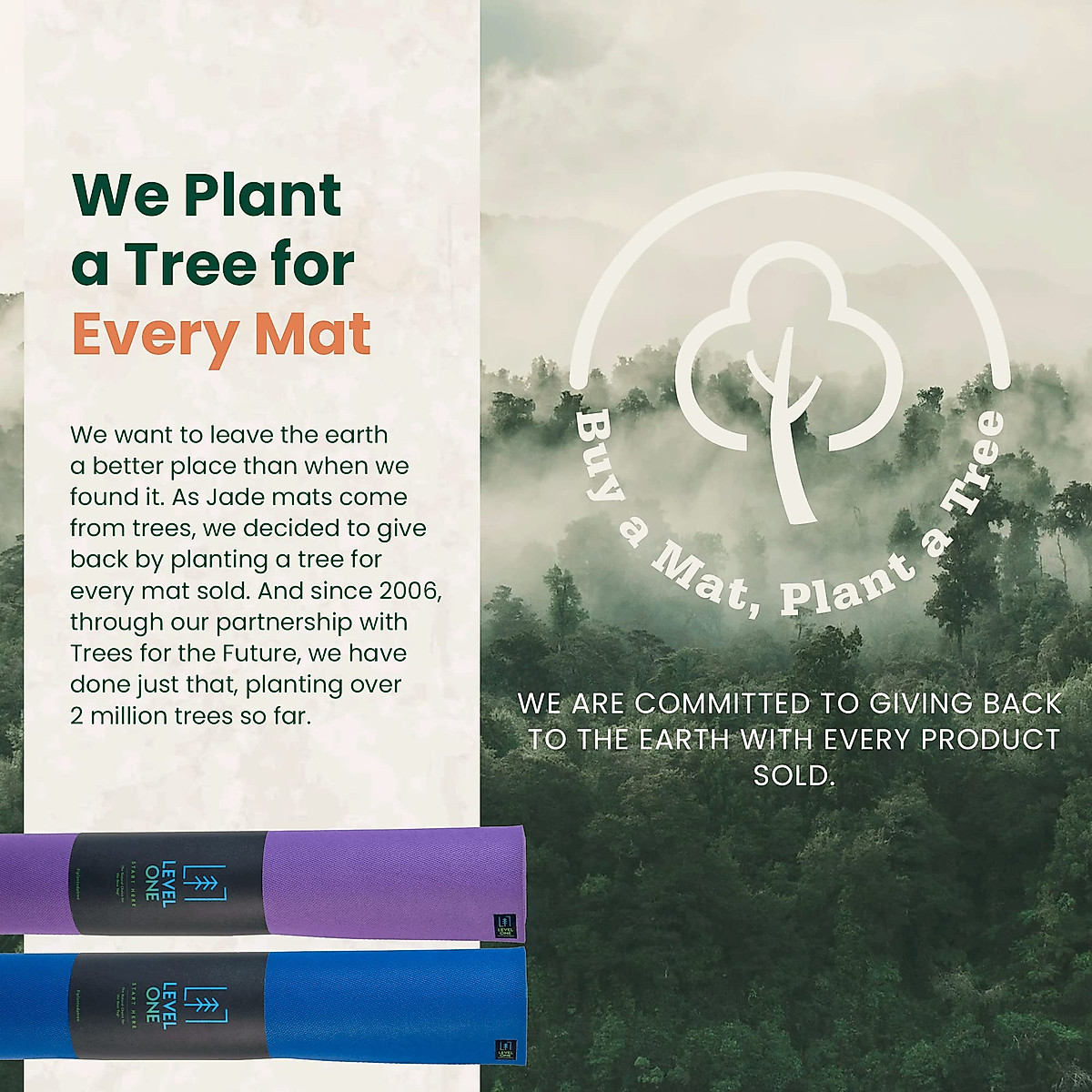 JadeYoga Level One Yoga Mat - Secure Grip, Comfortable & Durable Exercise Mat for Beginners - Portable Padded Mat - Fitness Mat for Yoga, Pilates, Stretching, Home Workout and More (Classic Blue)