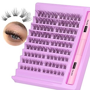 DIY Eyelash Extension Kit Lash Clusters with Lash Glue Bond and Seal Lash Extension Kit Wispy Individual Lashes False Eyelashes