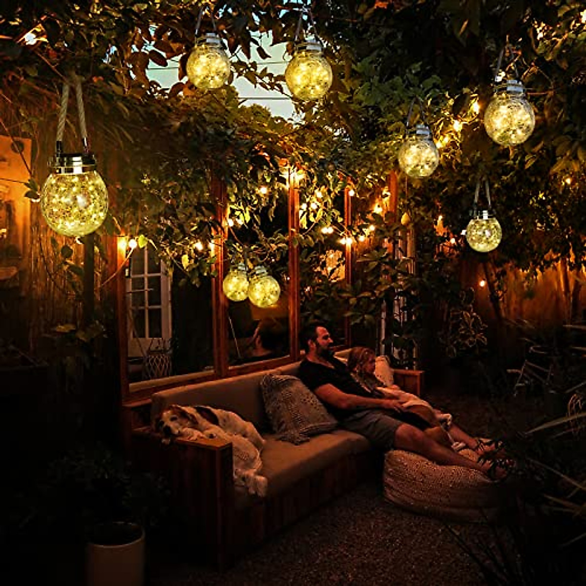 ROSHWEY Solar Lantern, 2 Pack Outdoor Lanterns with 30 LED Waterproof Garden Decor Patio Solar Lights Outdoor Decorative Backyard Solar Lanterns Outdoor Hanging ( Warm Light )