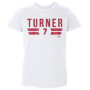 500 LEVEL Trea Turner Toddler Shirt (Toddler Shirt, 4T, White) - Trea Turner Philadelphia Font