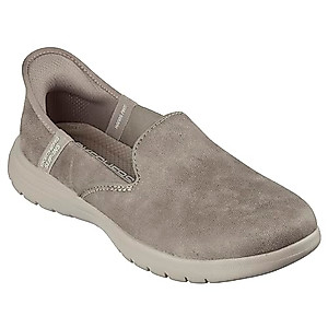 Skechers Women's Slip on Loafer, Taupe, 8