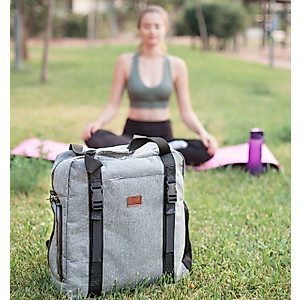 NATI LINE Yoga Mat Backpack. New zipper, more stronger and durable! Yoga mat carrier. Yoga backpack with Adjustable elastic straps to hold Yoga Mats. Multi Purpose bag For Office, Yoga, Travel and Gym