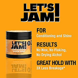 SoftSheen-Carson Let's Jam! Shining and Conditioning Hair Gel by Dark and Lovely, Extra Hold, All Hair Types, Styling Gel Great for Braiding, Twisting & Smooth Edges, Extra Hold, 4.4 oz