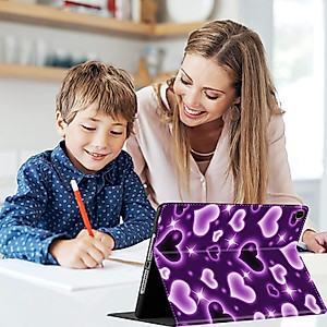 Case for Samsung Galaxy Tab A8 10.5 Inch 2022 Model (SM-X200/X205/X207), Galaxy Tab A8 10.5 inch Tablet Cover, Slim Folding Stand Cover with Auto Wake/Sleep, Purple Heart Balloon