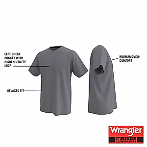 Wrangler RIGGS WORKWEAR Men's Pocket T-Shirt, Black, XX-Large