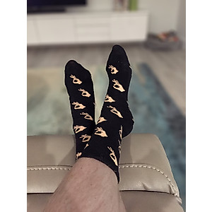 Balanced Co. Circle Game Meme Funny Crazy Novelty Unisex Socks, Gifts for Him, Gifts for Dad, Gifts for Husband (Beige)