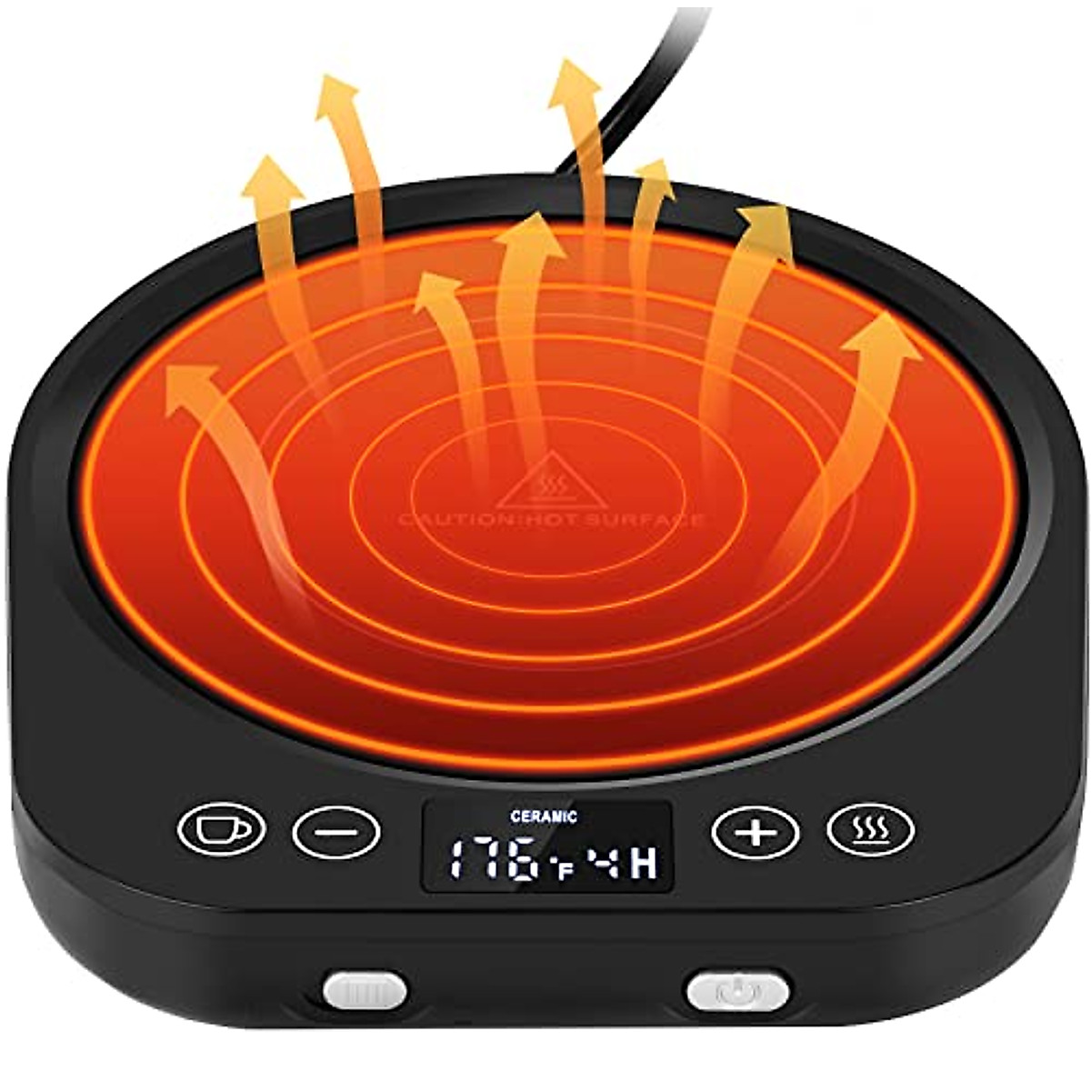 PUSEE Candle Mug Warmer Electric,Auto On/Off Gravity-Induction Coffee Mug Warmer with 9 Temp Settings,1-9 Timer Candle Melter Warmer Beverage Coffee Warmer Practical Portable Warmer for Home & Office