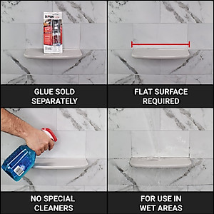 Questech Decor Floating Shower Shelf Soap Dish, Wall Mounted Retrofit for Tiled Shower Walls, Bathroom Shower Organizer, 5 Inch Geo Flatback Shelf, Oil Rubbed Bronze