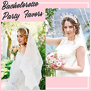 Casoty Pearl Hairband and White Bridal Veil, for Wedding, Bridal Shower, Prom, Pageant, Birthday, Halloween, Valentine's day or other Special Occasions, One Size, Hairband, by Casoty