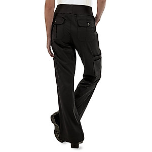 ChefUniforms.com Womens Stretch Yoga Cargo Chef Pant,Black,Large