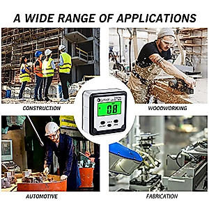 Digital Angle Finder Tool, Lytool Angle GaugeElectronic Level Tool with Bubble Level and Magnetic Base, Digital Inclinometer Angle Measuring Tool for Woodworking, Construction and Machinery