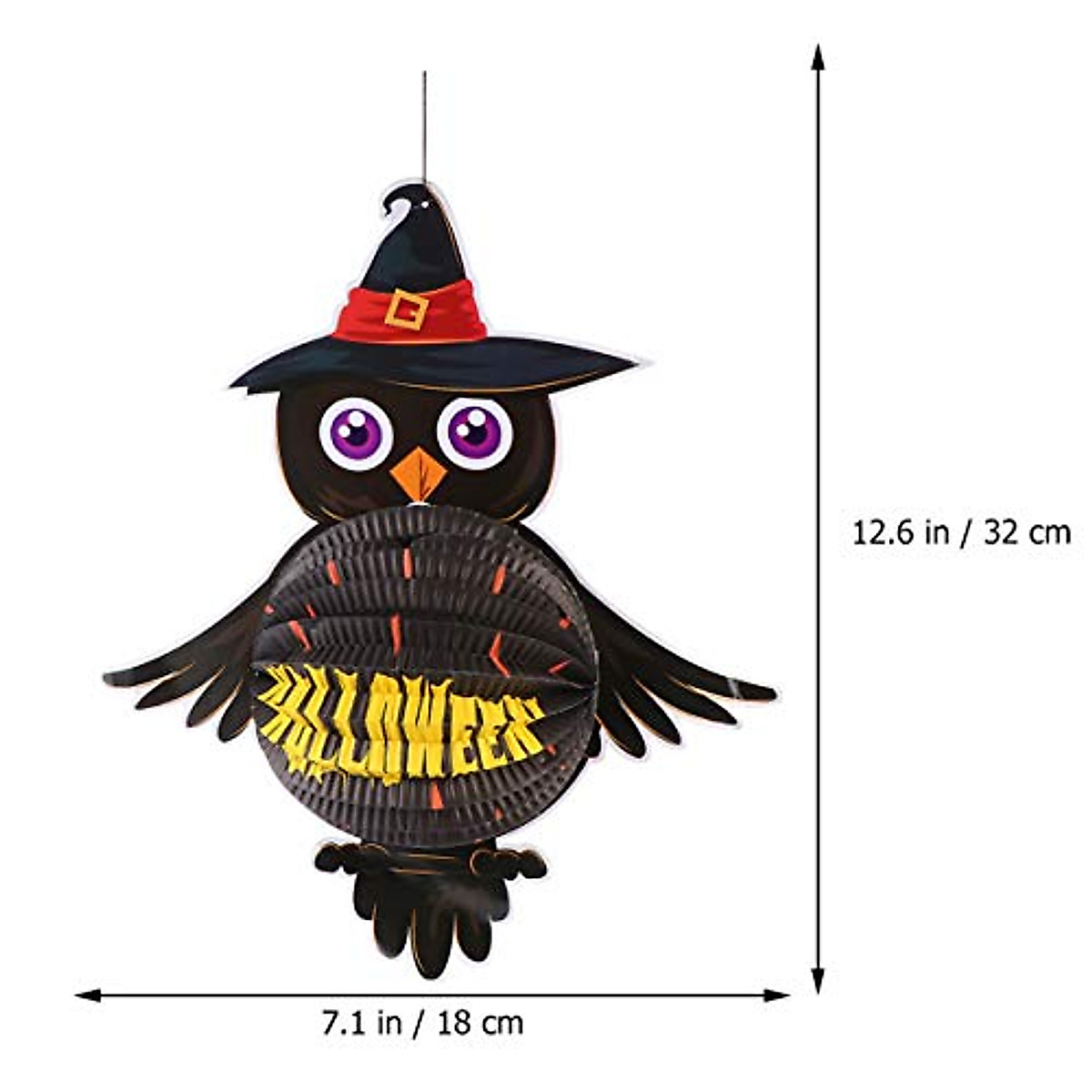 EXCEART 2pcs Halloween Party Hanging Sign Trick or Treat Plaque Honeycomb Ball Decor for Home School Haunted House