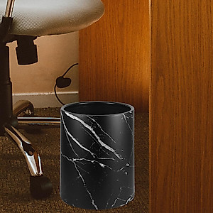 BESTOYARD Marble Trash Can 8L Round Garbage Bin Double Layer Waste Basket Container for Bathrooms Kitchens Home Office Hotel A