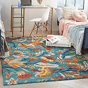 Nourison Allur Floral Ivory Multicolor 2'3" x 7'6" Area -Rug, Easy -Cleaning, Non Shedding, Bed Room, Living Room, Dining Room, Kitchen (2x8)