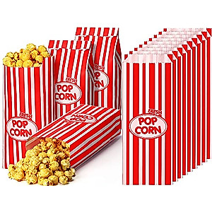 1000 PCS Popcorn Bags 2oz Popcorn Paper Bags Red and White Stripes Retro Popcorn Bags Disposable Popcorn Bags for Party Movie Theater Carnival Festivals Movie Theme Party Supplies (1000 Pcs)
