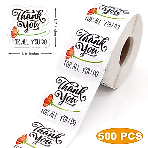 Muminglong 1.5 Inch Thank You for All You Do Stickers, Small Shop Stickers, Thank You Sticker,Small Business, Packaging Sticker, 500 PCS