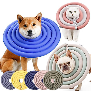 Dog Cone Collar, Inflatable Dog Neck Donut Collar Alternative After Surgery, Soft Protective Recovery Cone for Small Medium Large Dogs and Cats Puppies - Alternative Collar (Dark Blue,XL)
