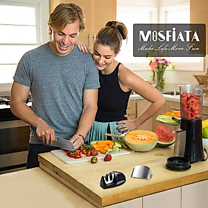 MOSFiATA 8 inch Chef's Knife & 8 inch Tatanium Plated Chef's Knife & 7 inch Santoku Knife