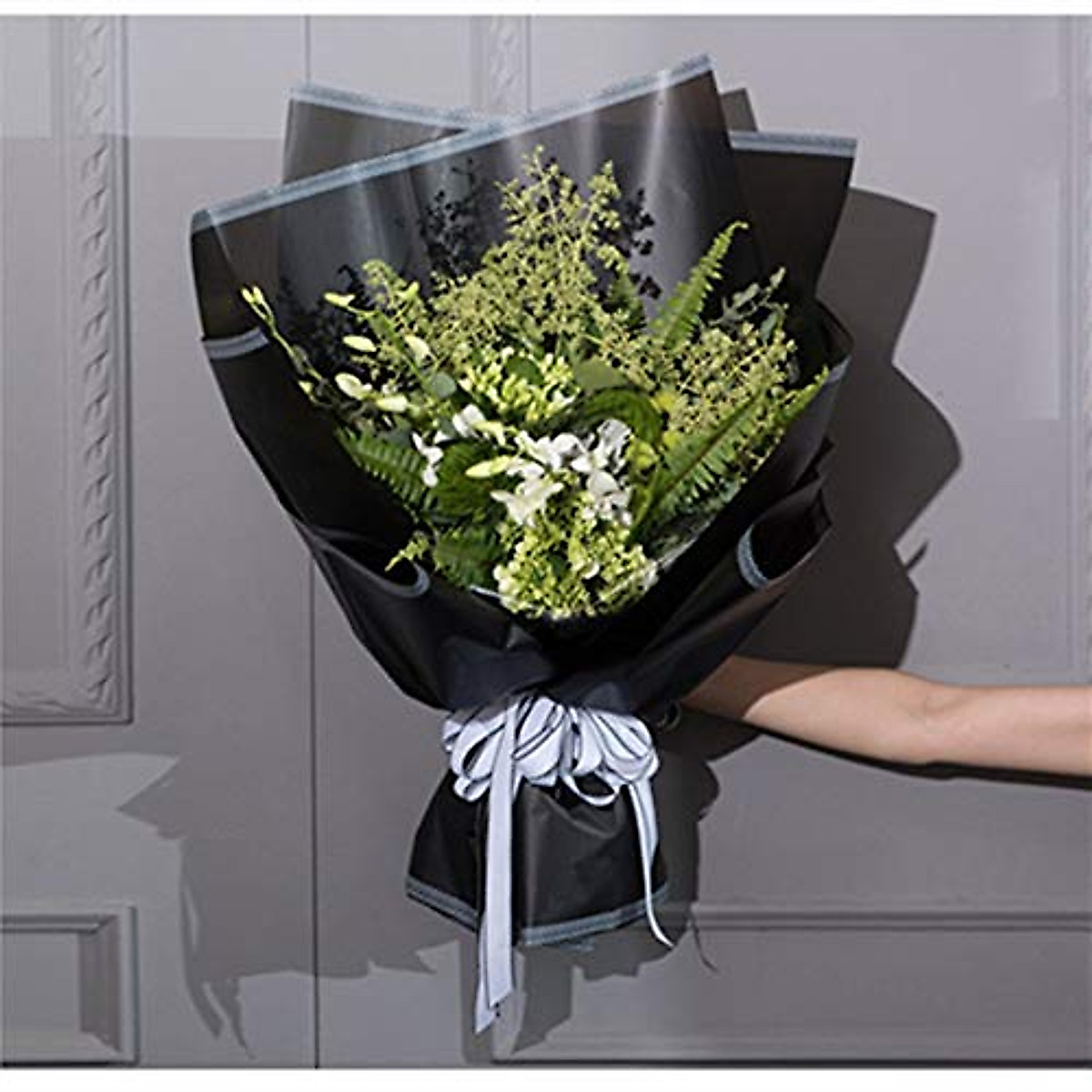 BBC Translucent Waterproof Flower Wrapping Paper, 20 Counts, 23.6x23.6 Inch (Pink)