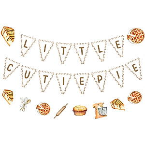 Balterever Little Cutie Pie Baby Shower Decorations Cutie Pie Baby Shower Banner Garland Pie First Birthday Decorations Pie Theme Baby Shower Party Bunting Decorations for Kids Boys Girls