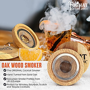 The Foghat Cocktail Smoker and Old Fashioned Smoked Cocktail Kit with Torch (no Butane) w/Bourbon Barrel Oak Wood Chips (4oz) and Singlez Bar Old Fasioned Mix Packets - Whiskey Smoker Kit For Drinks