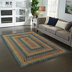 Maples Rugs Marion Braid Livingroom & Bedroom Rugs Non Skid Area Carpet [Made in USA], Multi, 5' x 7'
