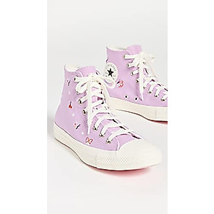 Converse Women's Chuck Taylor All Star Sneakers, Vapor Violet, Purple, Off White, 7.5 Medium US