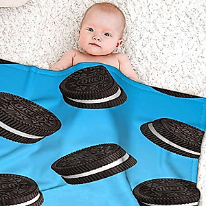 Lokapala Multi-Styles Funny Food Oreo Cookies Dessert Flannel Soft Blanket Bed Throw Fit Bed,Sofa, Lap - Warm Cozy Quilt All Season(S 50X40 Inch for Kid)
