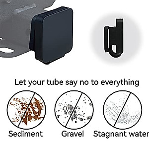 EYOUHZ Trailer Hitch Cover for 2 Inch Universal Receiver Compatible with Pickups Trucks SUVs MPVs Vans Sedans Cars, Tow Tube Plug Rubber Cap 2 Pack（Black