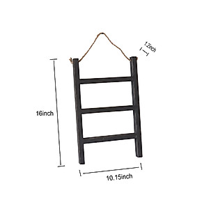 Joy Choice 16" Wood Blanket Ladder Farmhouse Style,3-Tier Blanket Rack,Wall Hanging Ladder Blanket Holder,Wood Mini Ladder,Wood Towel Rack for Bathroom,Living Room and Kitchen.(Natural)