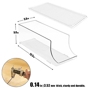 Stackable Soda Can Organizer for Refrigerator (9 Cans), Drink Organizer for Fridge, Pantry, Countertop, Cabinet with Lid, Clear Plastic Canned Food Pantry Storage Rack, 2 Pack