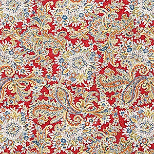 C&F Home Rhapsody Paisley Quilted Throw 48" X 60" Red Gold and Blue Paisley Reversable to Stripes Blanket Cotton Machine Washable Soft for Couch Sofa Or Bed 48x60 inches Red