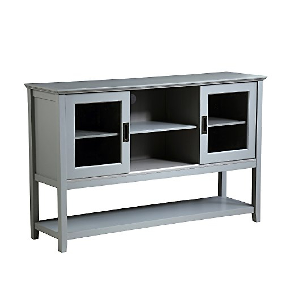Mixcept 55" Modern and Contemporary Sideboard Buffet Cabinet Wood Console Table Storage Cabinet with Sliding Doors Kitchen Dining Room Furniture, Gray