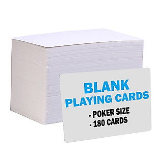 IMAGAME White Blank Playing Cards – 180PCS DIY Flash Cards, Game Cards, Study Learning Cards, Message Card, Thank You Card, Gift Card, Word Cards for Writing, Drawing – Poker Size