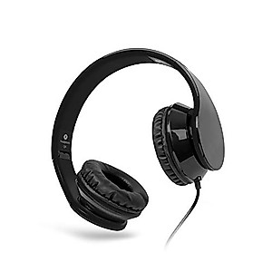 EONON Active Noise Cancelling Headphones Wired, Over Ear with Mic, Sound Cancelling Headphones Foldable Lightweight L0326/C1100A/C1100B/L0299A/L0322/L0325 Car DVD Player - A0136B（Black）