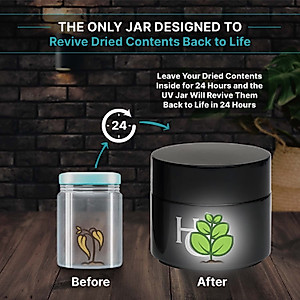Herb Guard - Quarter Oz Airtight Container & Smell Proof Jar (100ml) Includes Upgraded Carbonate Lid and Humidity Pack Keeps Goods Fresh for Months