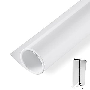 Meking 48X80 Inch PVC Backdrop Matte&Smooth PVC Background White Background Backdrop Paper for Product Video Photography Photo Studio