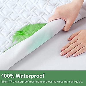 EMONIA Twin XL Size Mattress Protector 100% Waterproof Premium Breathable Cooling Ultra Soft Mattress Cover for College Dorm Room Noiseless Mattress Pad 8"-21" Deep Pocket