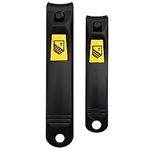 Nail Clippers Set - 2 Pack Stainless Steel Ingrown Toenail Tool, Professional Fingernail & Toenail Clippers for Thick Nails (Pedicure Nail Clippers) (Black)