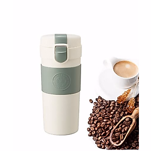 Coffee Mug, Stainless Steel Vacuum-Insulated Travel Mug, Double Wall Leak-Proof Thermos Vacuum Tumbler - 12oz 370ml Coffee Cup (White)