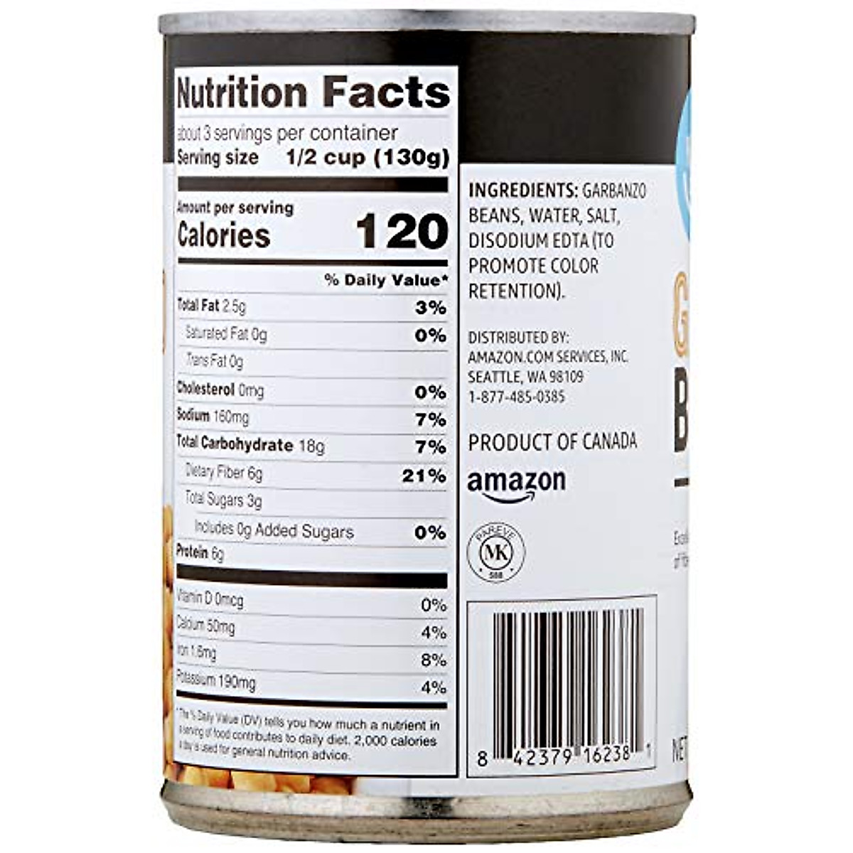 Amazon Brand - Happy Belly Garbanzo Beans, 15 ounce (Pack of 1)