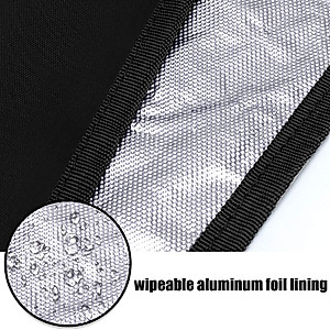 Luxja Pressure Cooker Cover Compatible with 8 Quart Ninja Foodi (with zippered section for lid), Dust Cover for Ninja Pressure Cooker (Wipeable Foil Lining), Black (Quilted Front pocket)