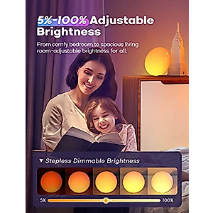 Dekala Baby Night Light for Kids Dimmable Night Lights, Sleep Aid Toddler Night Light for Nursery Boys and Girls, Table Lamp Ambient ARGB Decorate Room for Children (Without APP)