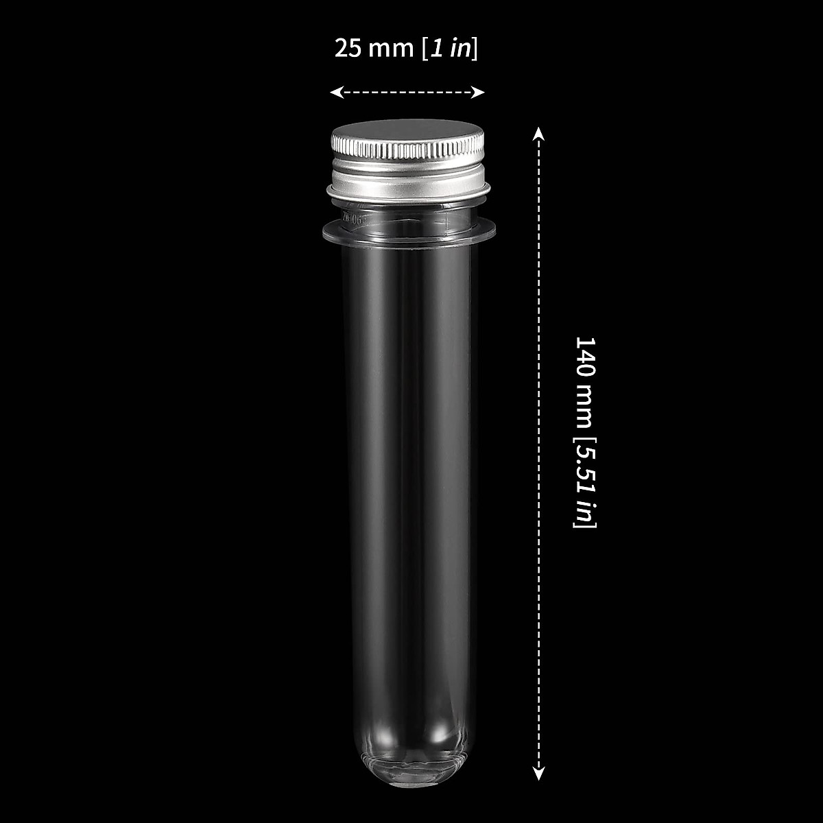 MANCHAP 80 PCS 40ml Clear Test Tubes with Caps, 140 x 25mm Plastic Storage Tubes for Gumball, Plants, Spices, Candy, Scientific Experiments
