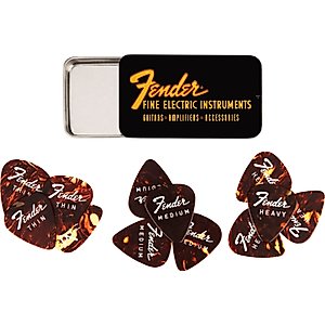 Fender Fine Electric Guitar Picks 351 Shape, 12-Pack Tin