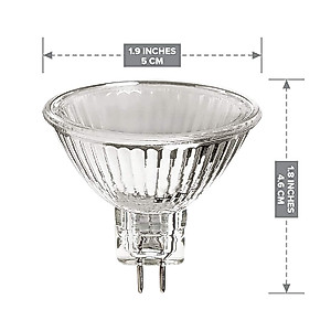 MR16 Halogen Spot Light Bulb Down Reflector Lamp 75W 12V 2 Prong Stove Hood Range Lighting High CRI Warm White GU5.3 75 Watt Dimmable Replacement GL Fiber Optic BAB C Bright Kitchen 30°-45° I 6 Pack