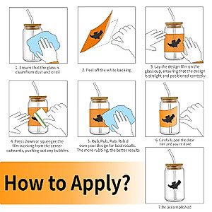 Elitles Made Halloween UV DTF Cup Wrap Transfer for Glass 16oz, 12 Sheetes Transfers Stickers Decals, Rub on Crafts, Ready to Apply, Permanent Adhesive, No Heat Needed