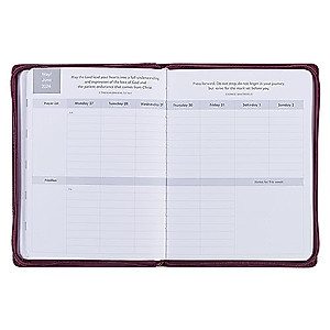 Christian Art Gifts 2024 18 Month Women's Vegan Leather Personal Planner Organizer w/Zipper Closure: Be Still & Know Inspirational Bible Verse, Daily, Weekly, Monthly Planning, Maroon Floral, Large