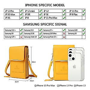 OCINAK Crossbody Cell Phone Purse, Shoulder Bag, Lightweight Mini Cell Phone Purse, Crossbody Phone Bags for Women (YELLOW)